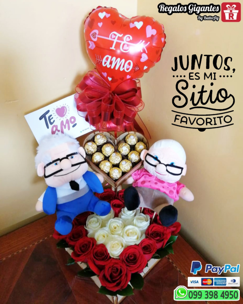 Arreglo floral sobre dosis de amor pareja de up – Regalos Gigantes